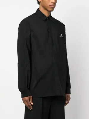 AMBUSH Logo-embroidered Cotton Shirt - Black