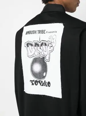 AMBUSH Logo-embroidered Cotton Shirt - Black