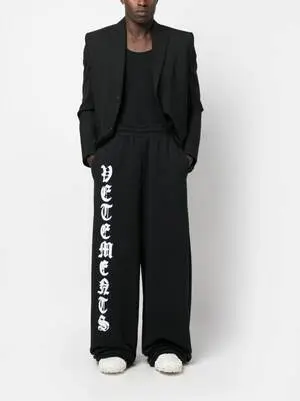 Vetements Logo-print Wide-leg Track Pants