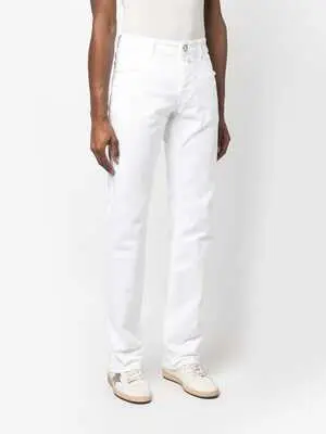 BILLIONAIRE Mid-rise Straight Leg Jeans - White
