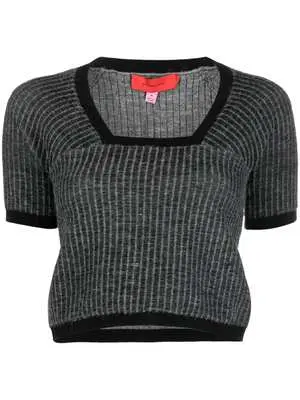 Eckhaus Latta Amoretto Cropped T-shirt - Grey