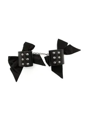 Fleur Du Mal Bow-detail Leather Cuffs