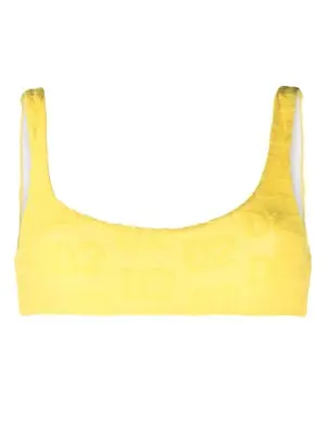 Dsquared2 Flocked-logo Bikini Top - Yellow