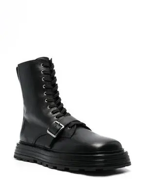 JIL SANDER Lace-up Leather Ankle Boots