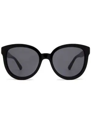 Gucci Logo-plaque Cat-eye Sunglasses - Black