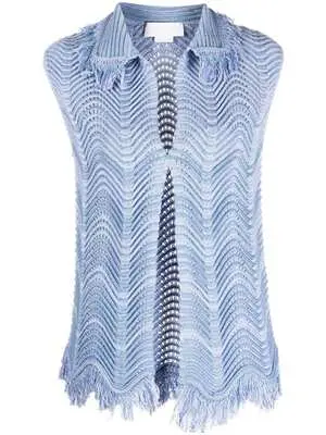 GENNY Fringe-detail Knitted Vest