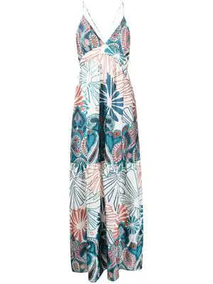 Ba&sh Floral-print Tiered-skirt Dress