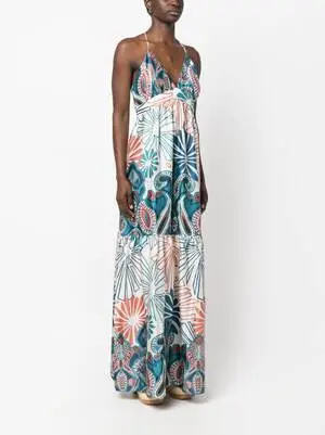 Ba&sh Floral-print Tiered-skirt Dress