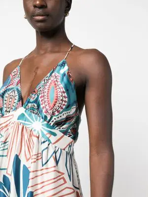 Ba&sh Floral-print Tiered-skirt Dress