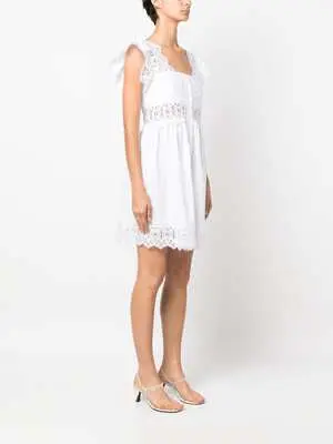 Alberta Ferretti Square-neck Fluted Midi Dress