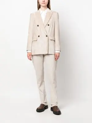 Brunello Cucinelli Double-breasted Corduroy Blazer - Neutrals