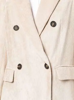 Brunello Cucinelli Double-breasted Corduroy Blazer - Neutrals