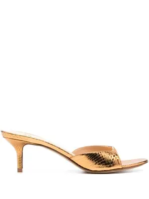 FRANCESCO RUSSO 65mm Leather Sandals - Gold