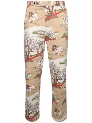 BODE Pointing Dog" Print Cotton Trousers