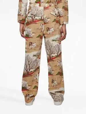 BODE Pointing Dog" Print Cotton Trousers