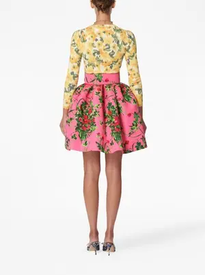 Carolina Herrera Floral-print Fine-knit Cardigan