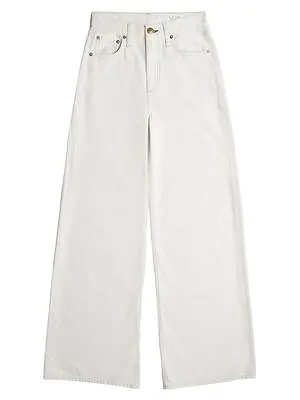 Rag & Bone Women's Sofie Featherweight High-Rise Wide-Leg Jeans - Ecru  - Ecru