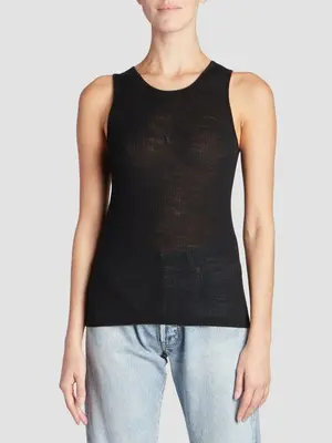Saint Laurent Cassandre Tank Top - Black