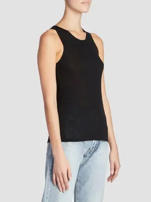 Saint Laurent Cassandre Tank Top - Black