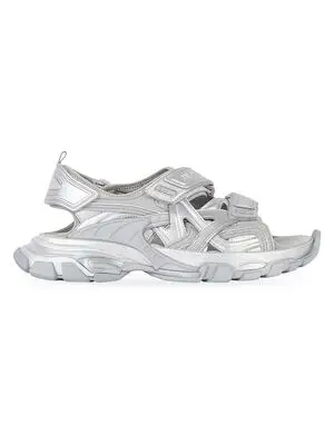 Balenciaga Men's Track Sandal - Silver Metallic - Size 13 - Silver Metallic  - Silver Metallic