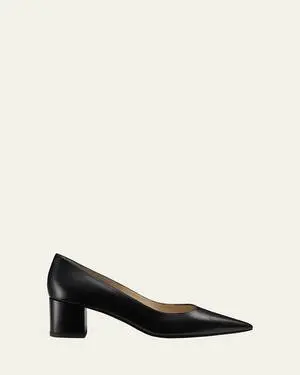 STUART WEITZMAN Leather Block-heel Pumps - Black