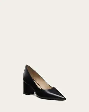 STUART WEITZMAN Leather Block-heel Pumps - Black