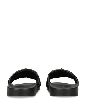 Kurt Geiger Meena Eagle Drench Quilted Slide Sandals - Black