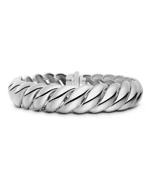 David Yurman Sterling Sculpted Cable Link Bracelet - Silver