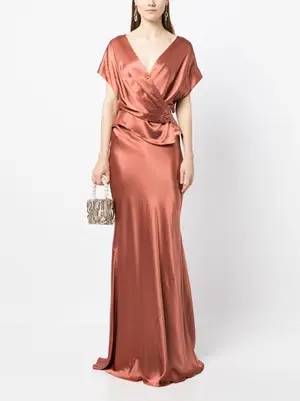 Michelle Mason Bias Maxi Skirt - Brown
