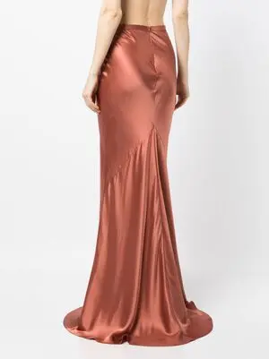 Michelle Mason Bias Maxi Skirt - Brown