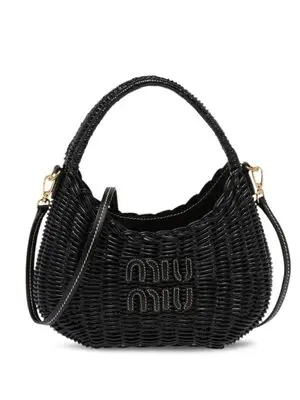 Miu Miu Mini Wander Wicker Shoulder Bag