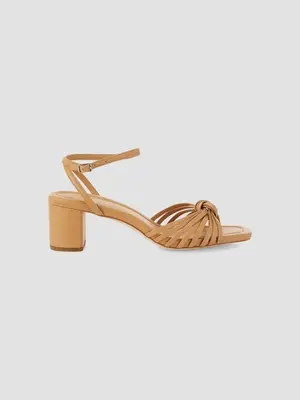 LOEFFLER RANDALL Olivia 55mm Leather Knot Sandals - Dune