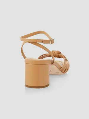 LOEFFLER RANDALL Olivia 55mm Leather Knot Sandals - Dune