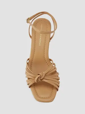LOEFFLER RANDALL Olivia 55mm Leather Knot Sandals - Dune