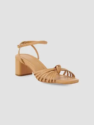 LOEFFLER RANDALL Olivia 55mm Leather Knot Sandals - Dune