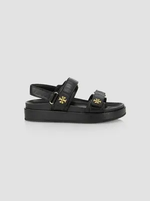 Tory Burch Kira Sport Leather Sandals - Black
