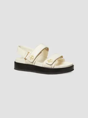 Tory Burch Kira Sport Leather Sandals - Ivory