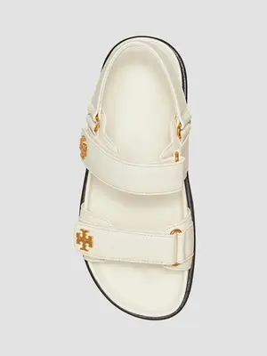 Tory Burch Kira Sport Leather Sandals - Ivory