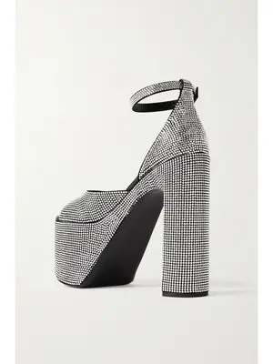 Balenciaga Camden Crystal-embellished Leather Platform Sandals