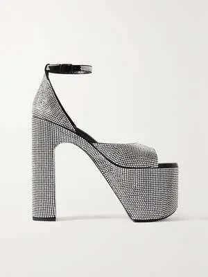 Balenciaga Camden Crystal-embellished Leather Platform Sandals