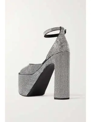 Balenciaga Camden Crystal-embellished Leather Platform Sandals