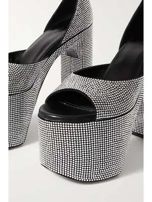 Balenciaga Camden Crystal-embellished Leather Platform Sandals