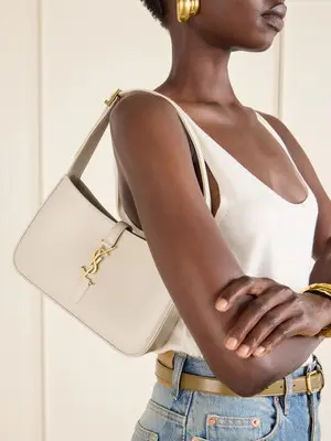 Saint Laurent Le 5 À 7 Leather Shoulder Bag - Neutrals