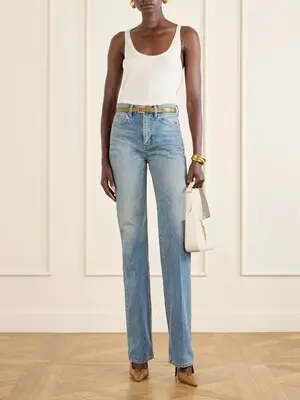 Saint Laurent Le 5 À 7 Leather Shoulder Bag - Neutrals