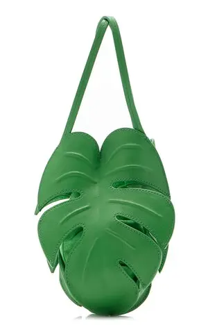 Staud Palm Leather Tote Green