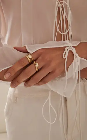 WHITE/SPACE Hover 14k Yellow Gold Diamond Ring