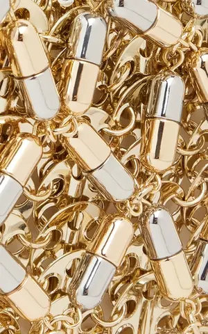 Rabanne 1969 Nano Brass Pill Shoulder Bag
