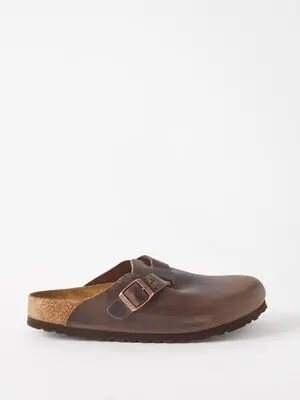 BIRKENSTOCK Birkenstock - Boston Oiled-leather Clogs - Womens - Dark Brown - 35 EU/IT - Brown