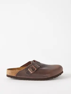 BIRKENSTOCK Birkenstock - Boston Oiled-leather Clogs - Womens - Dark Brown - 35 EU/IT Dark Brown