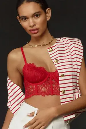 LYREBIRD Giselle Lace Bustier Red